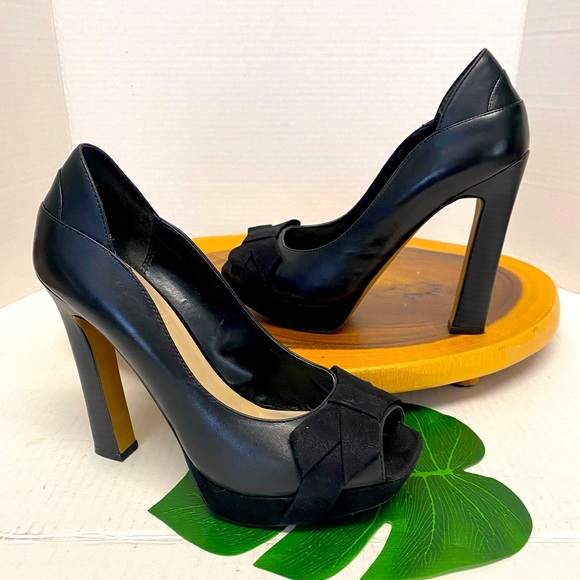 Mrkt | Shoes | Market Peep Toe Bow Heels Pin Up Heels Retro Heels | Poshmark